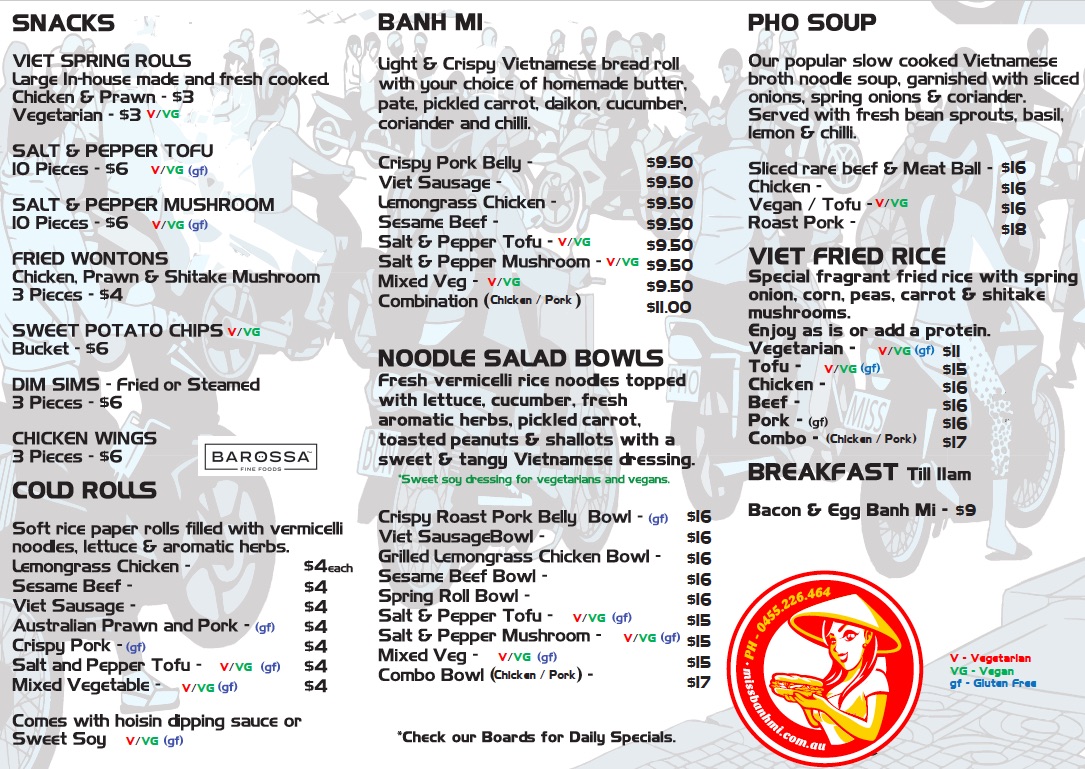 Miss Banh Mi – Adelaide's hip Vietnamese Street Food & Coffee shop ...